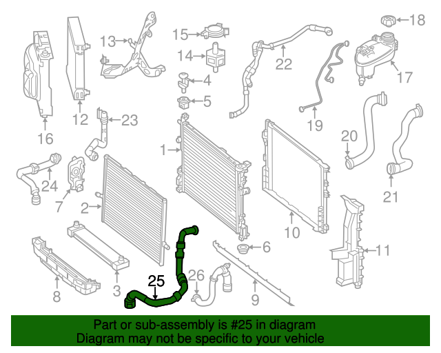 176-501-21-82 - Coolant Hose 2014-2020 Mercedes-Benz | Mercedes-Benz ...