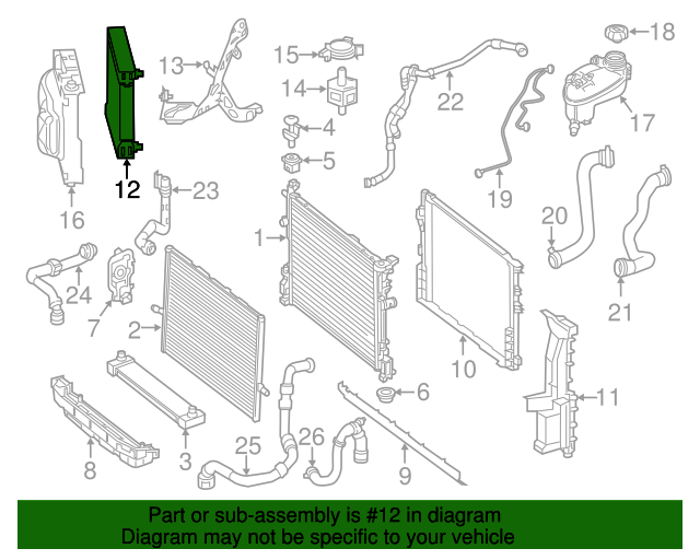099-500-32-03 - Auxiliary Radiator 2012-2021 Mercedes-Benz | Mercedes ...