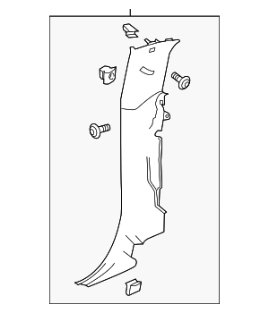 2014-2019 GM Light Ash Gray Passenger Side Body Lock Pillar Garnish ...