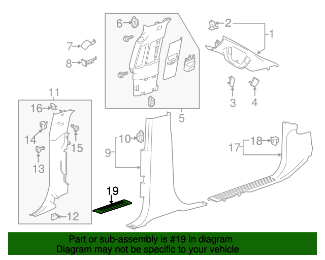 2014-2018 GM Rear Sill Plate 22849799 | GMPartsDirect.com