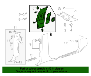 2019-2020 GM Door Pillar Post Trim Set 84449137 | TascaParts.com