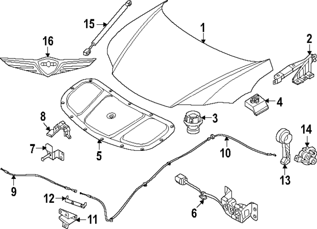81140-CU000 - Release Lever 2023-2024 Genesis GV60 | Hyundai OEM Part