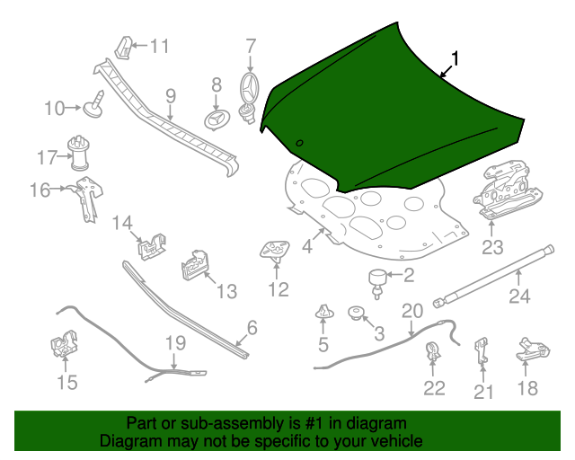 Hood 204-880-09-57-64 | Mercedes-Benz Parts
