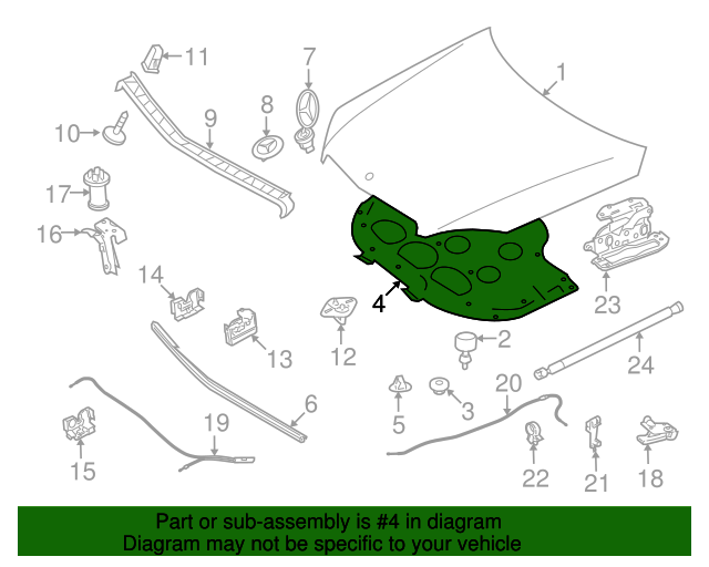 204-682-06-26 - Insulation - 2008-2015 Mercedes-Benz | BuyMercedesPartsNow
