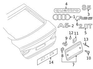 8R0-827-199 - License Panel Bracket 2018-2023 Audi | Audi OEM Parts