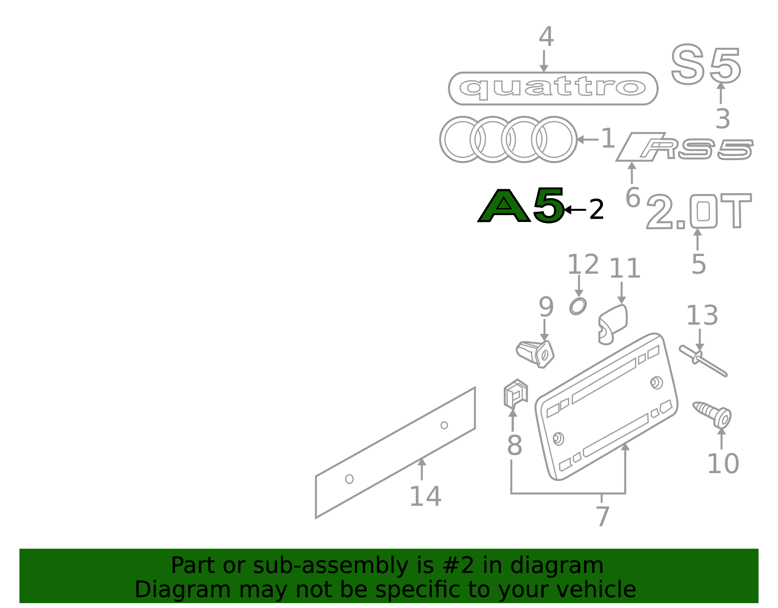 2020-2024 Audi Nameplate 8W6-853-741-T94 | Retail Performance Auto Parts