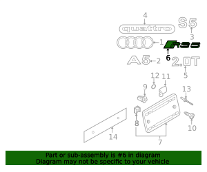 2019 Audi RS5 Sportback Nameplate 8W6-853-740-T94 | Audi USA Parts