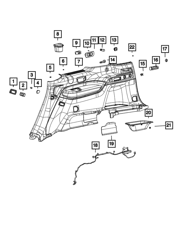 2021-2024 Jeep Grand Cherokee L Storage Bin 6XX23TX7AD | Mopar eStore