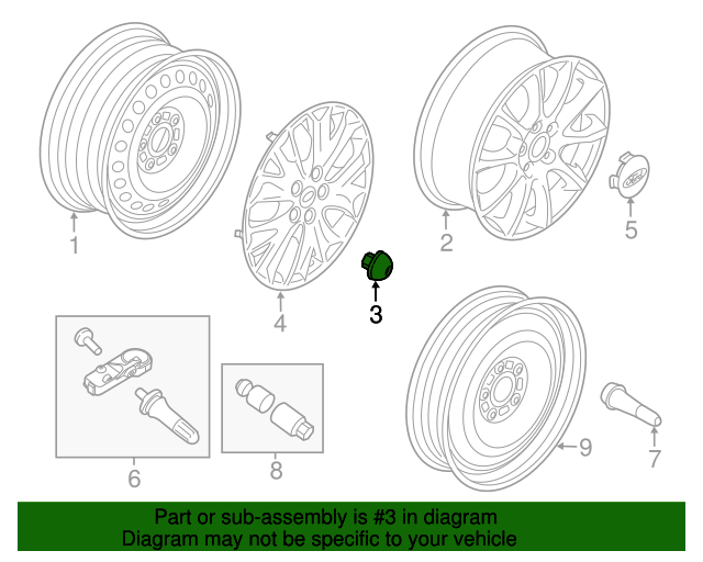 2013-2023 Ford Wheel Lug Nut CV6Z-1012-D | OEM Parts Online