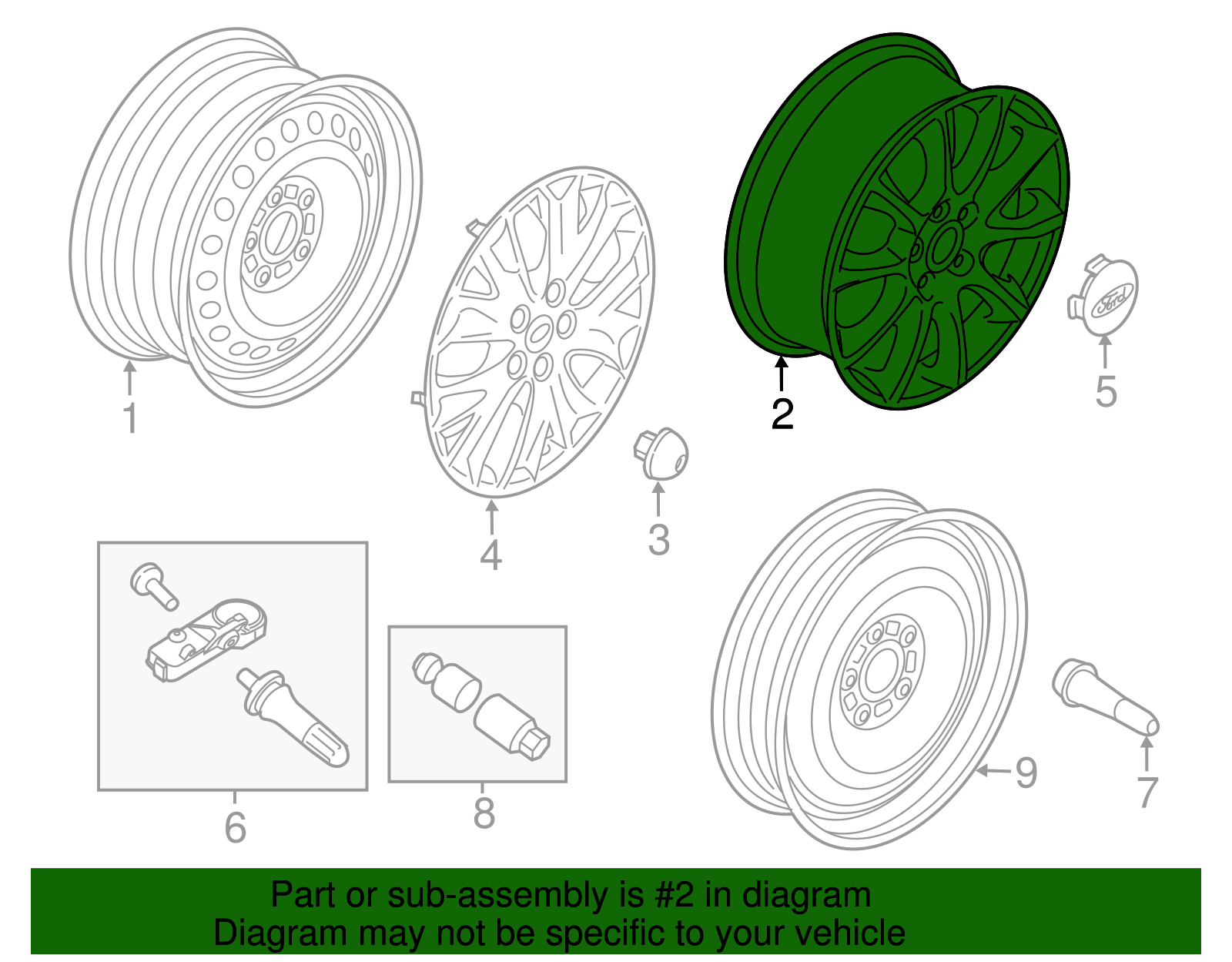 DS7Z-1007-P - Wheel, Alloy 2015-2020 Ford | Big 3 Auto Parts