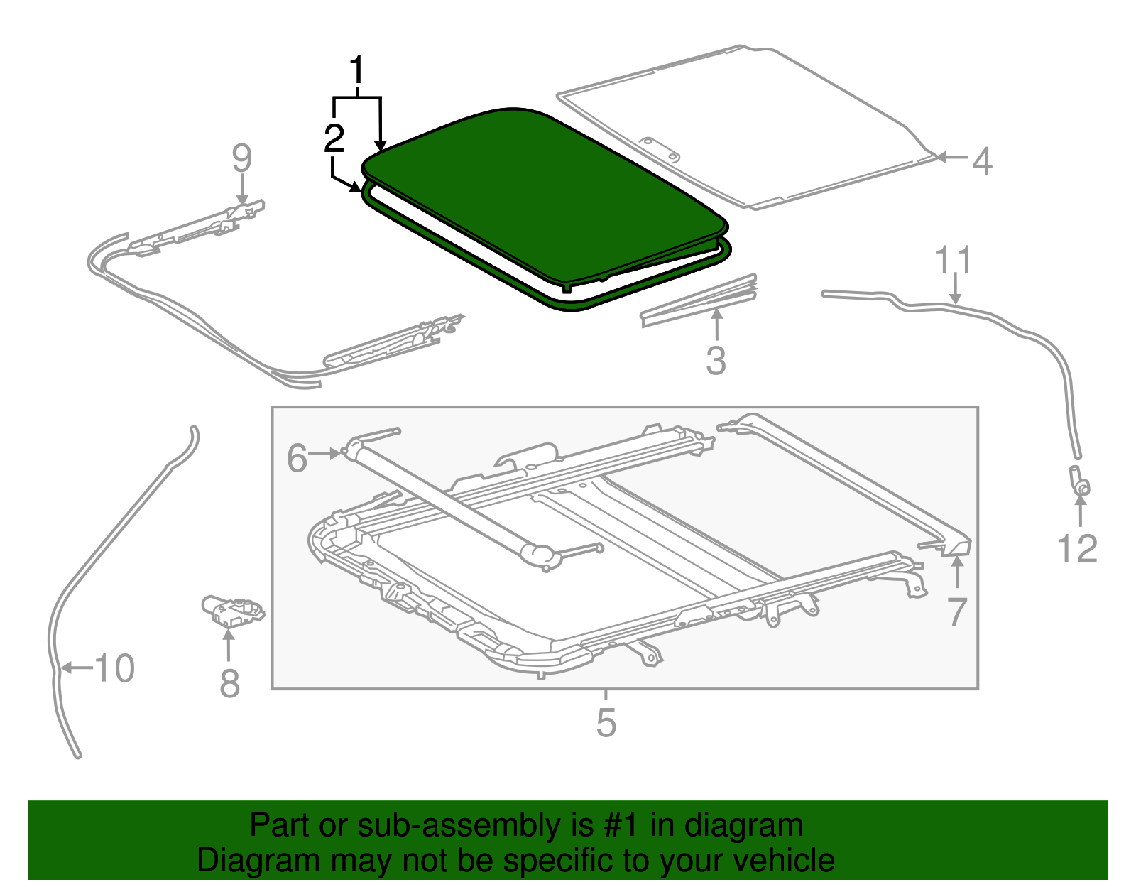 63201-53051 - Sunroof Glass 2014-2024 Lexus | Lexus of Stevens Creek Parts