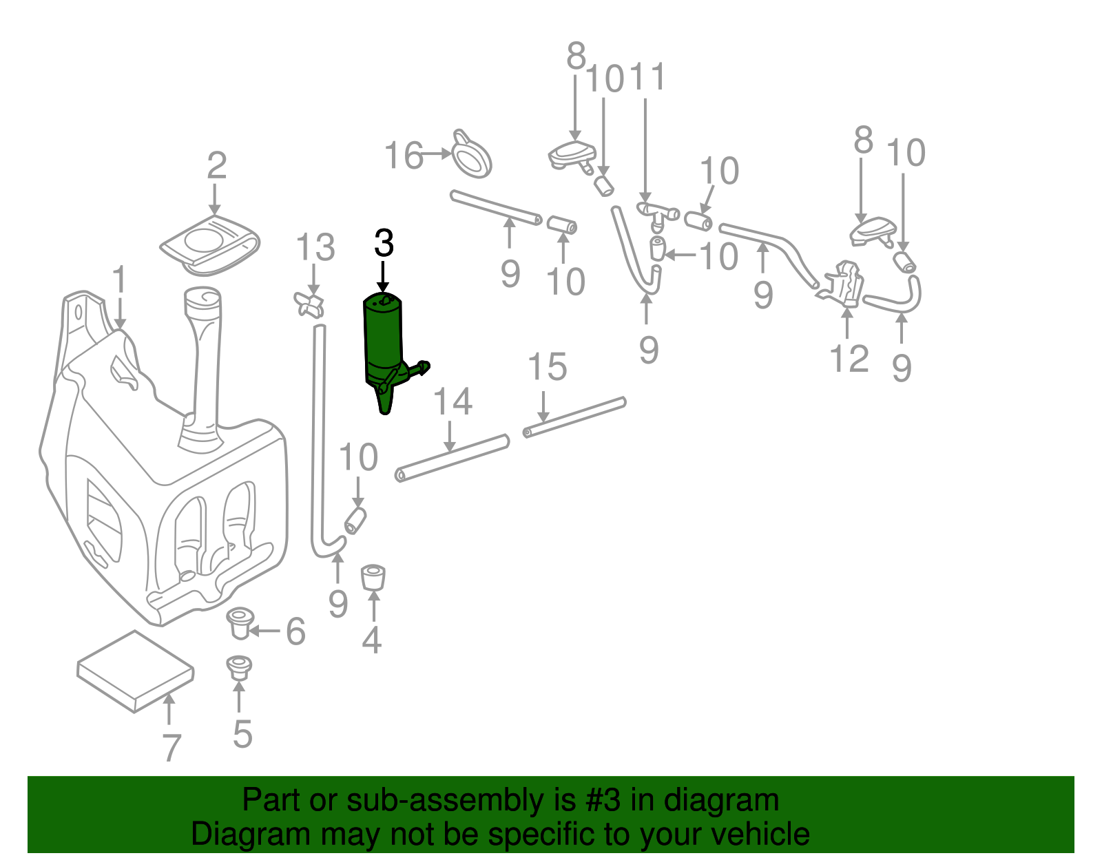1984-2003 Volkswagen Washer Pump 431-955-651 | VW Direct Auto Parts