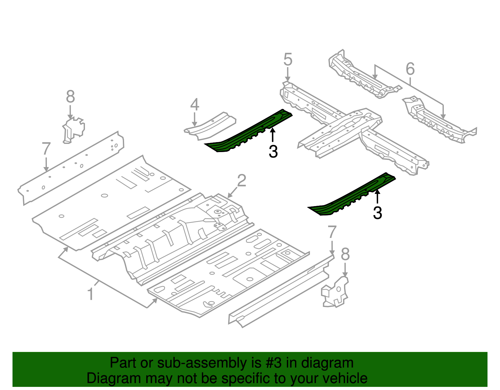 2011-2017 Hyundai Side Member 65118-3X000 | Hyundai Wholesale Direct