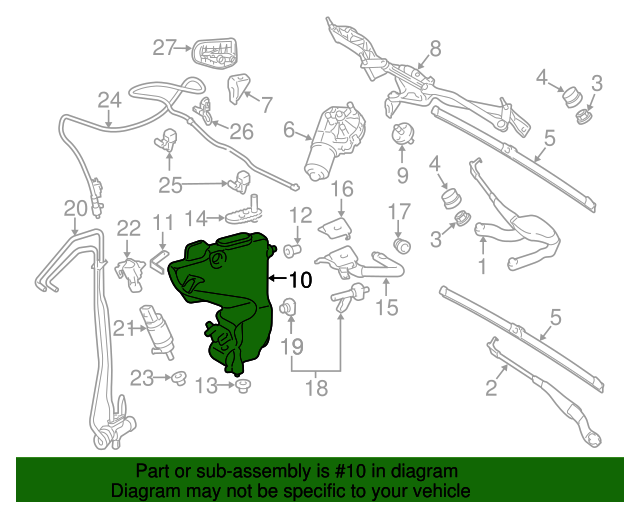 211-869-01-20 - Washer Fluid Reservoir 2003-2011 Mercedes-Benz ...