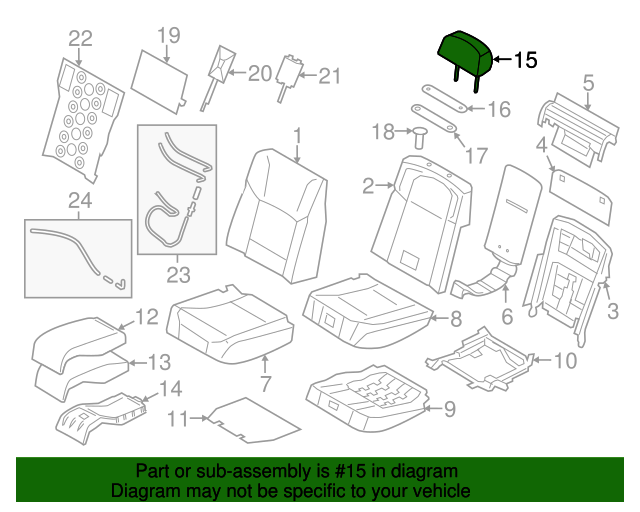 52-20-7-219-670 - Headrest - 2009-2015 BMW | BMW Parts Exchange