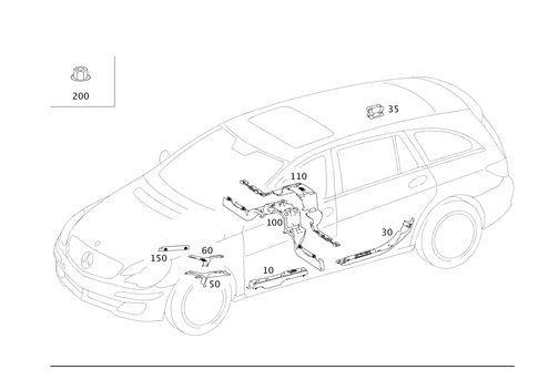 Cable Cover and Cable Ducts for 2010 Mercedes-Benz R 350 | Mercedes ...