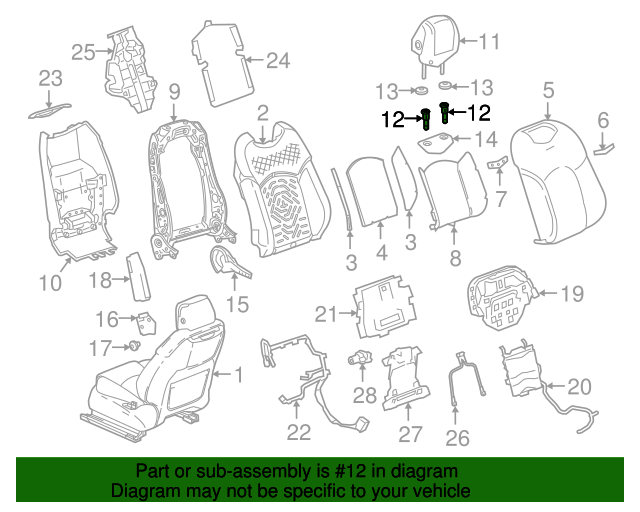 84068882 - Very Dark Cashmere Head Restraint Guide 2016-2020 Cadillac ...