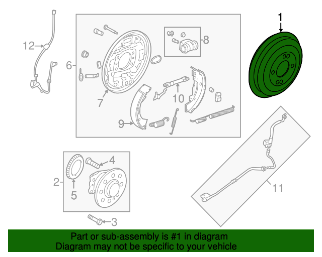 2012-2017 Hyundai Accent Drum 58411-1R000 | OEM Parts Online