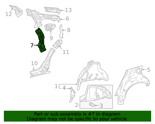 61711-47040 - Body C-Pillar Reinforcement - 2016-2022 Toyota | OEM ...