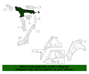 2016-2022 Toyota Quarter Panel Reinforcement 61733-47030 | Toyota Parts ...
