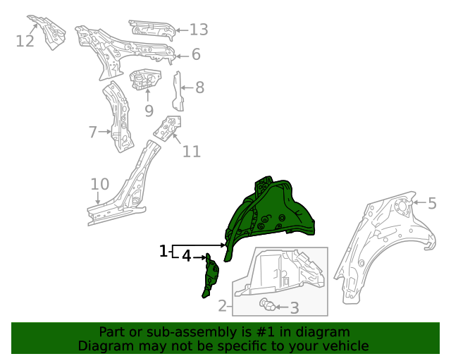 2016-2020 Toyota Inner Wheelhouse 61608-47902 | Toyota Parts Center