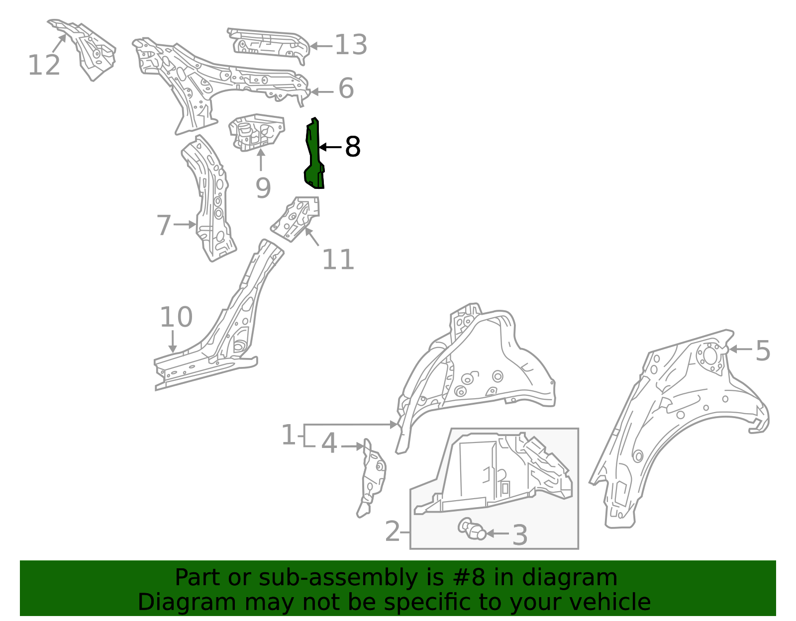Genuine Toyota Vertical Support part# 61737-47040 for 2016-2022 Toyota ...