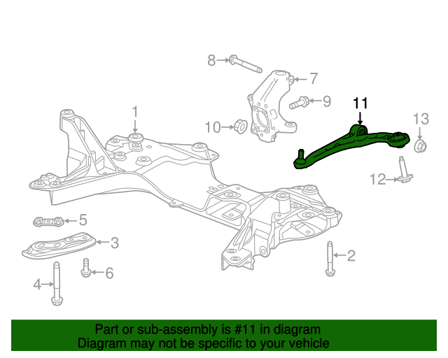 2013-2016 Dodge Dart Lower Control Arm - Driver's Side (LH) 4877849AD ...