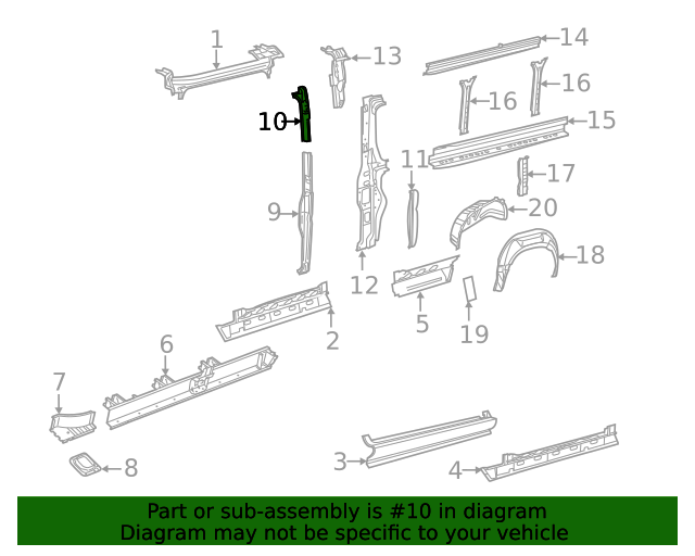 2015-2023 Ram Reinforcement 68109577aa | TascaParts.com