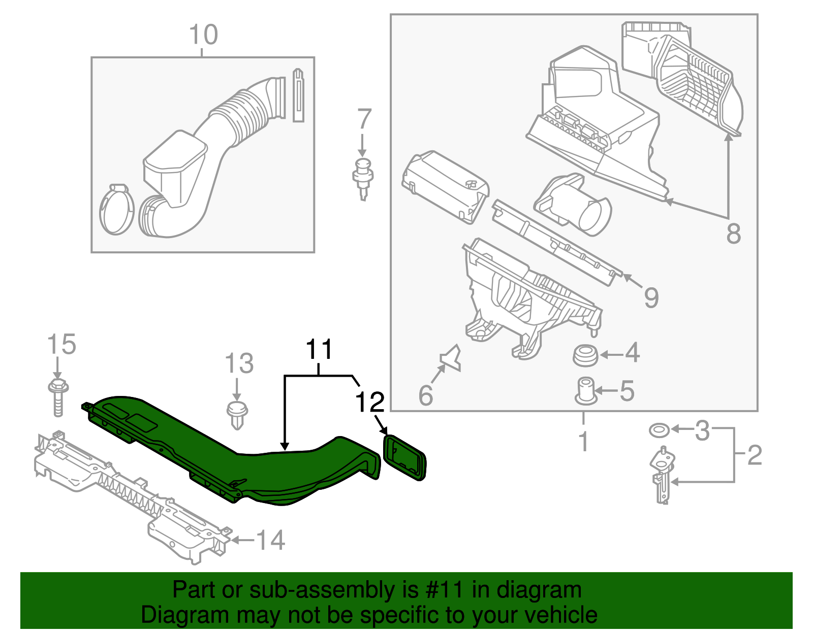 Hyundai - 28210-C2360 - Air Inlet Duct - 2015-2017 Hyundai Sonata | OEM ...