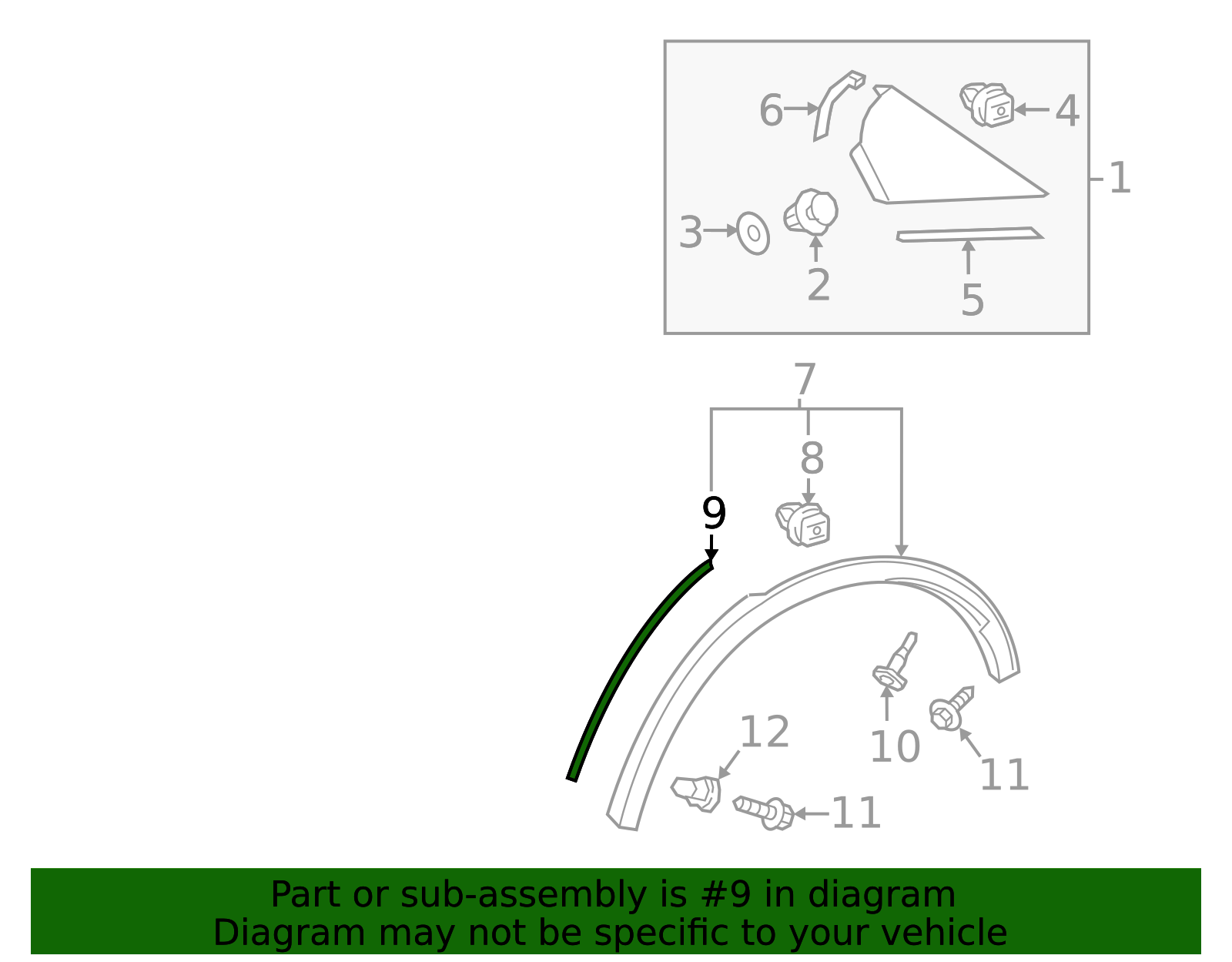 75696-10030 - Wheel Opening Molding Seal - 2018-2022 Toyota C-HR | OEM ...