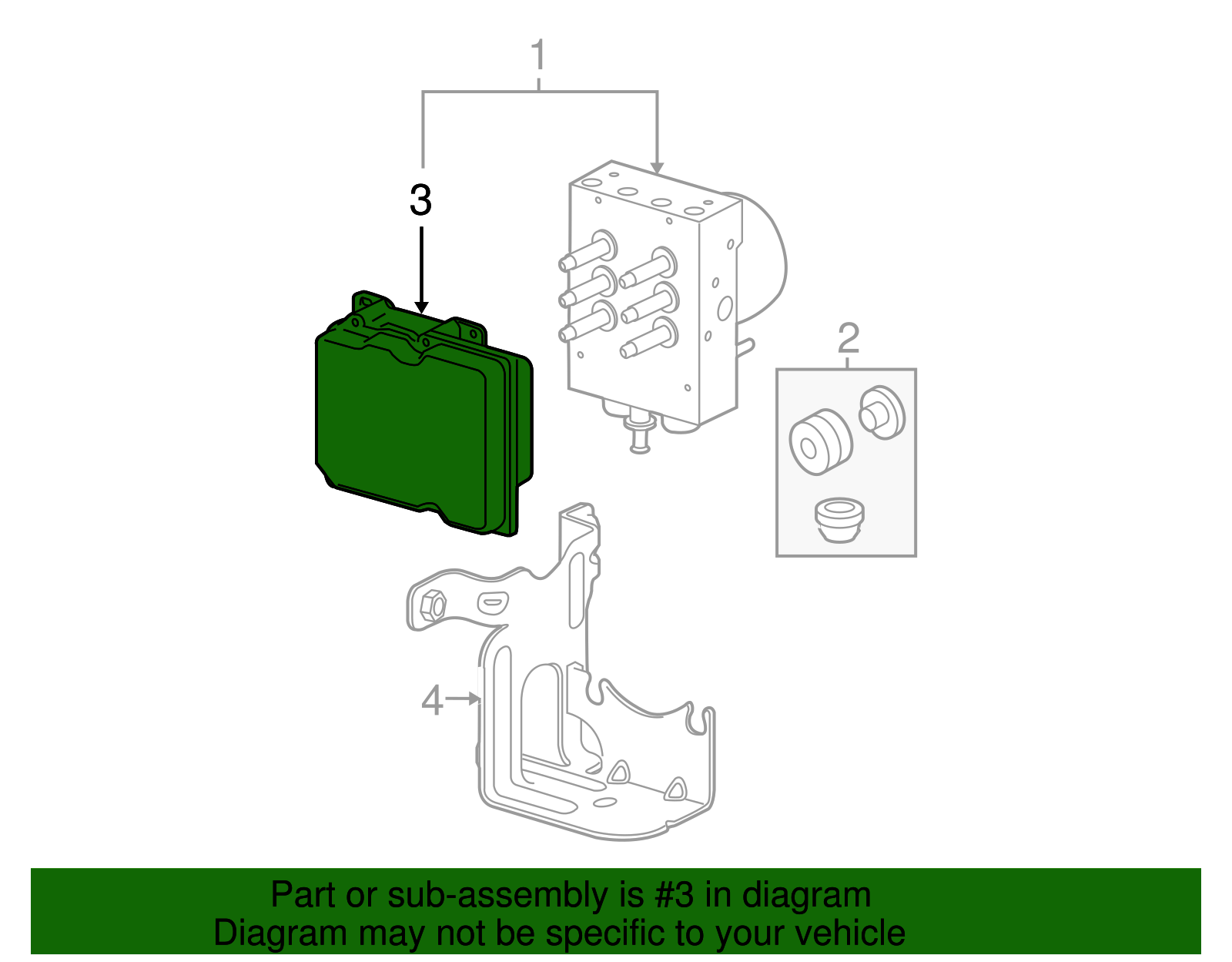 2009-2014 GM Electronic Brake and Traction Control Module with 4 Bolts ...