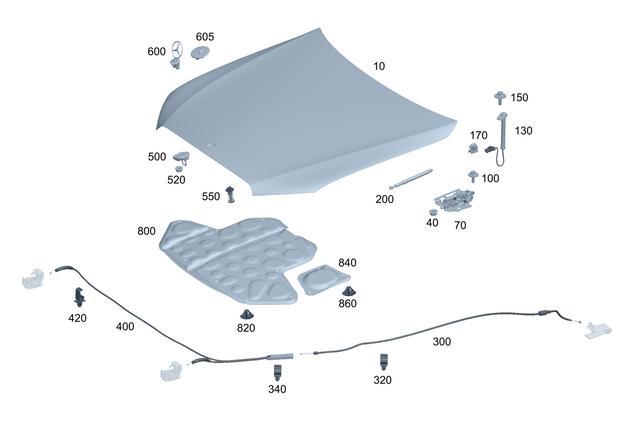 2021-2023 Mercedes-Benz S500 Dampening, Hood 223-682-76-00 | Mercedes ...