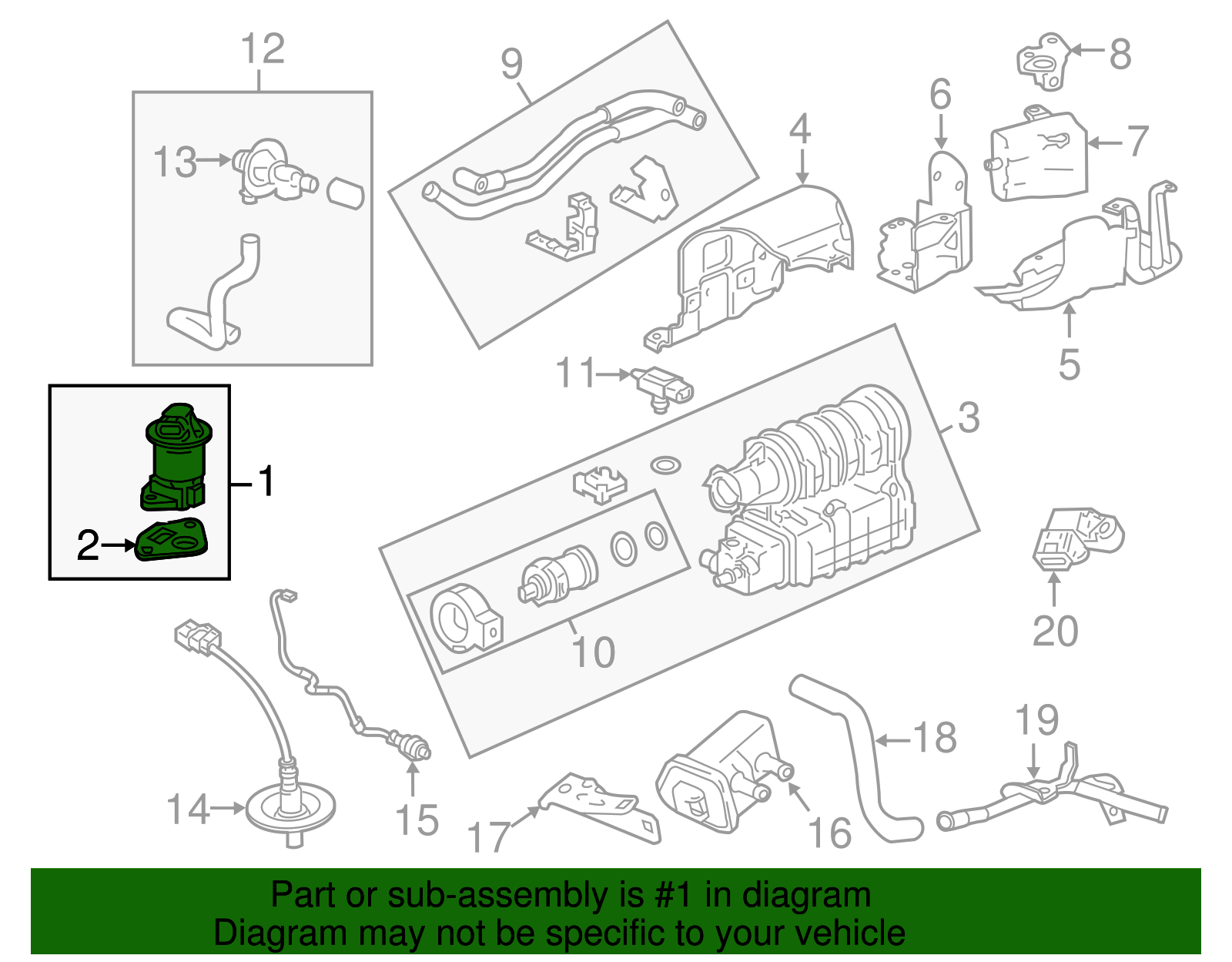 18011-RB0-000 - Valve Set Egr - 2009-2016 Honda | Genuine Honda Parts