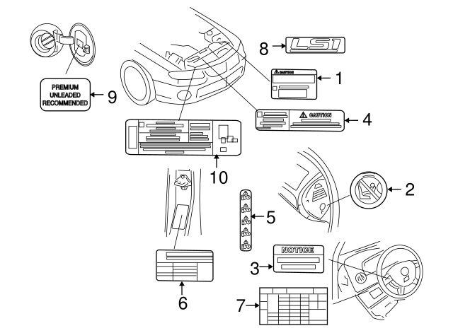 2005-2006 Pontiac GTO Engine Identification Label 92067354 | OEM Parts ...