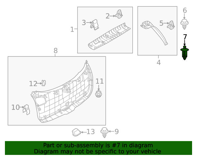 2014-2024 Mazda Side Gate Trim Hanger BHN9-68-301 | Mazda-Parts