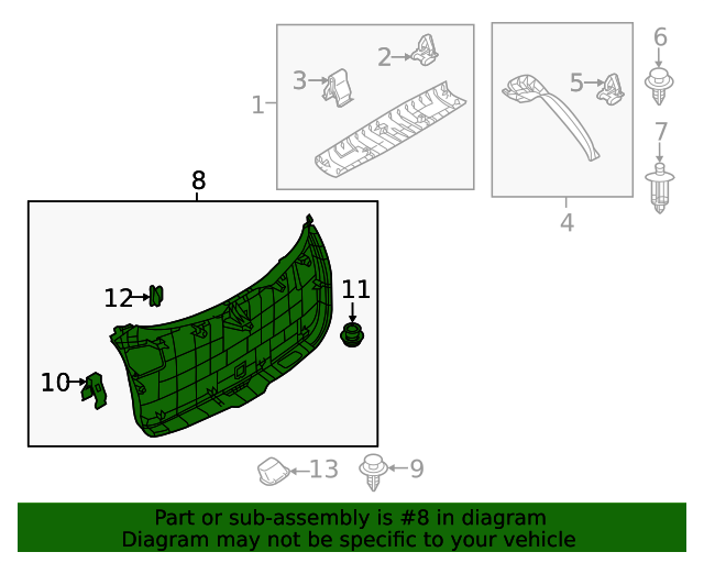 2019-2020 Mazda 3 Lower Gate Trim BCKD-68-960A-02 | TascaParts.com