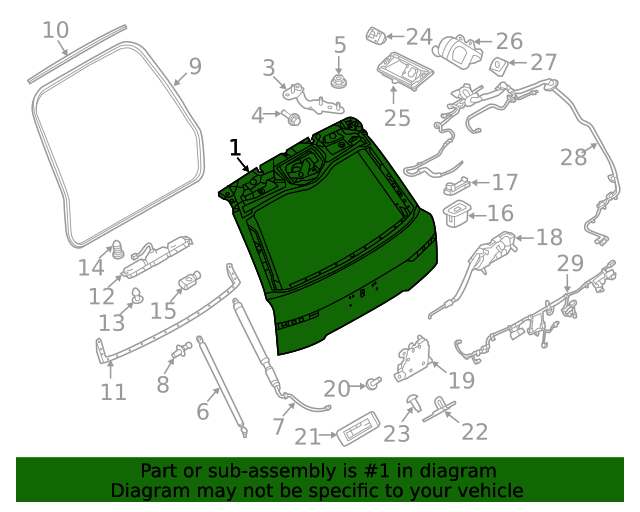 2022-2023 Land Rover Range Rover Lift Gate LR174097 | LandRoverParamusParts