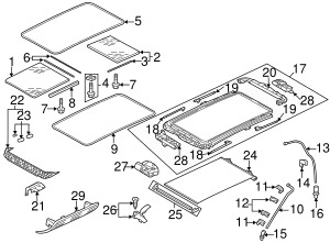 2009-2020 Volkswagen Sunroof Glass Hardware Kit 4L0-898-057 | QuirkParts
