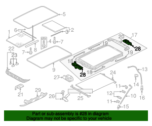 1K9-898-302 - Sunroof Frame Seal Kit 2009-2014 Volkswagen ...