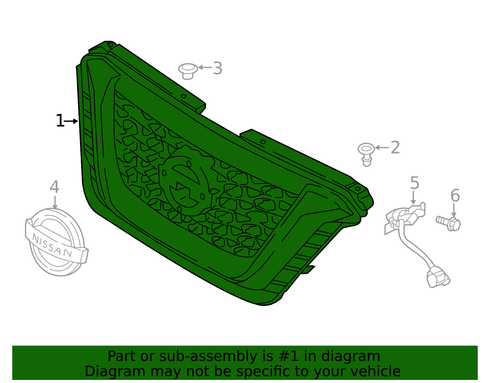 2018-2020 Nissan Kicks Grille 62310-5RB3A | Nissan Parts Central