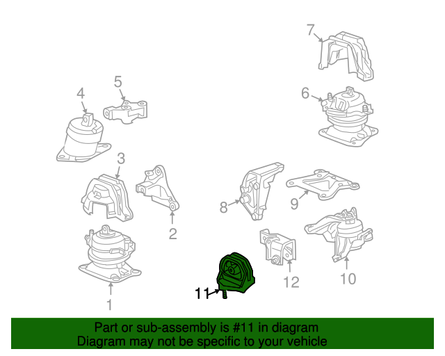 50851-TA1-A01 - Rubber, Transmission Mounting Insulator (Lower) - 2008 ...