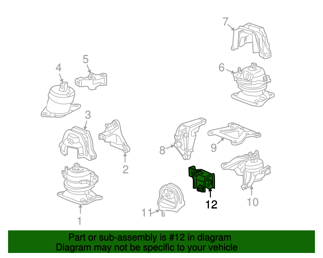 50650-TA1-A01 - Trans Mount Bracket 2008-2012 Honda | Honda Parts Online