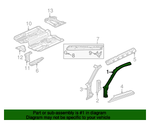 2001-2005 Porsche 911 Hinge Pillar 996-503-966-03-GRV | OEM Parts Online