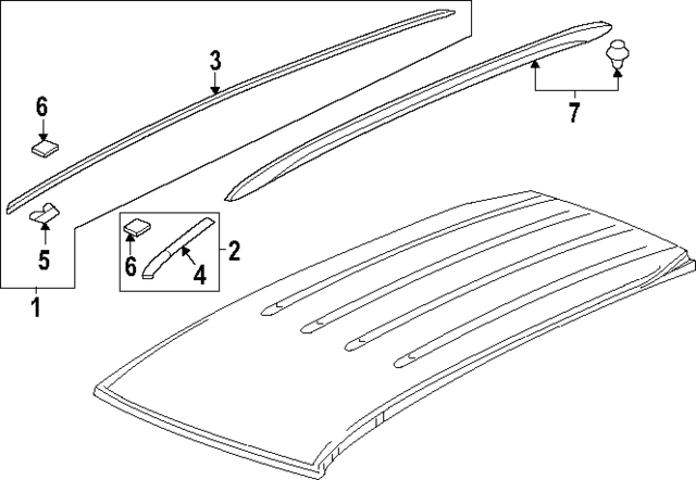 2016-2022 Honda Pilot Roof Molding 74316-TG7-A12 | Honda Factory Parts