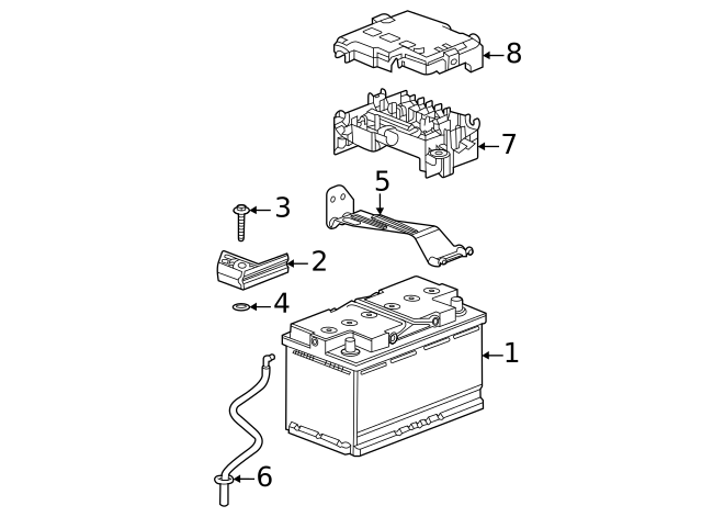 2022 Cadillac CT4 Battery Hold Down Retainer 84644224 | Auto Parts Express