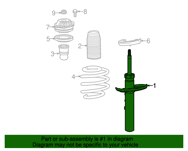 2017-2019 Buick LaCrosse Front Driver Side Suspension Strut Assembly ...