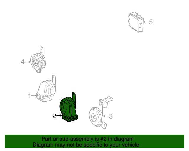 Genuine OEM Low Note Horn Part# 86520-0E020 Fits 2014-2020 Toyota: Up ...