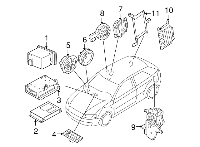 2006-2013 Audi Rear Speaker 8P4-035-382-C | Genuine Audi Parts