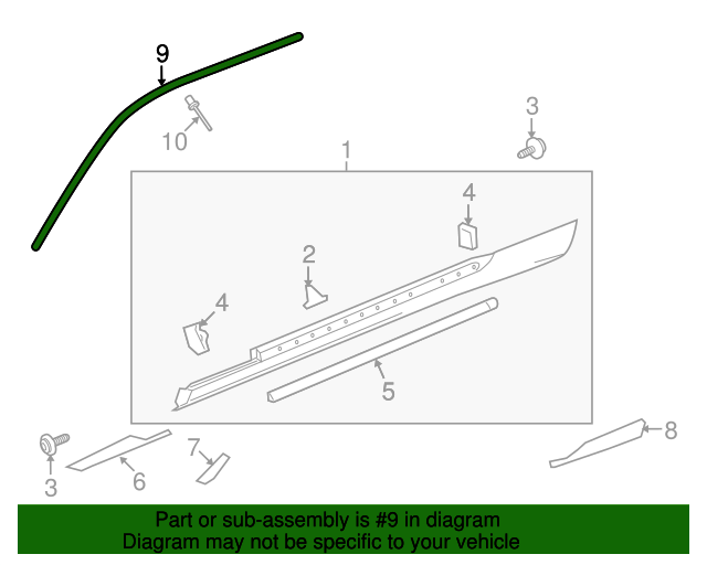 2010-2015 Chevrolet Camaro Passenger Side Roof Drip Molding 22903160 GM ...