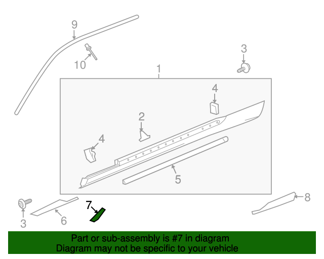 92232021 - Passenger Side Rocker Panel Rear Molding Protector 2010-2015 ...